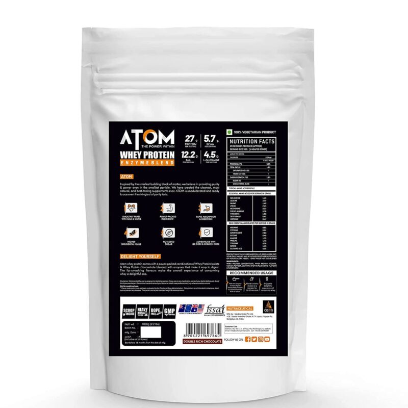 AS-IT-IS Nutrition ATOM Whey Protein 1KG (27 Servings) | Protein Kart