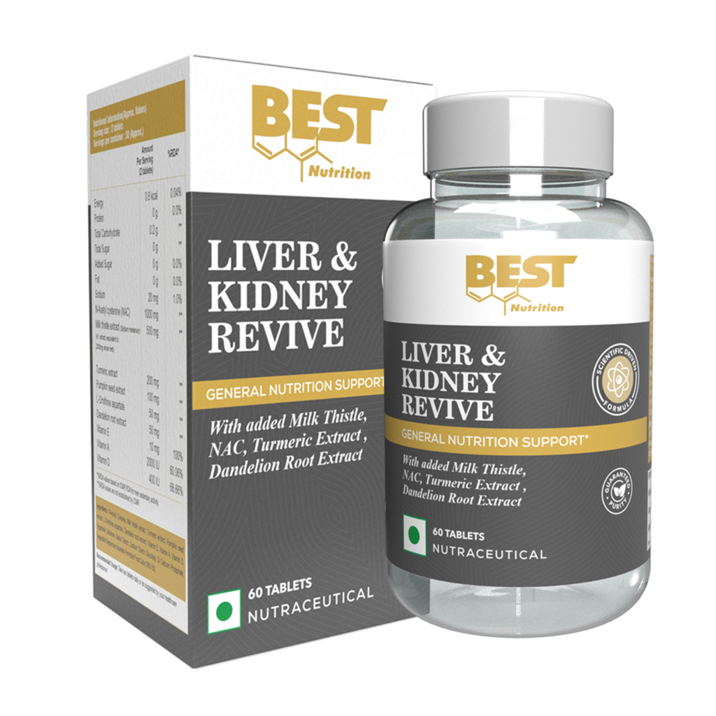BEST Nutrition Liver & Kidney Revive (Detox Supplement, 60 Tabs ...